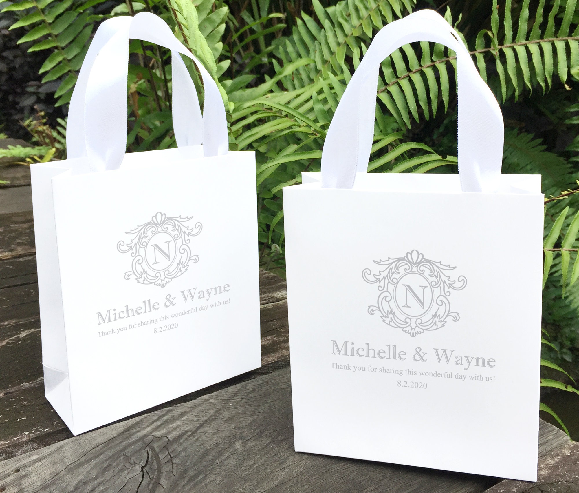 25 Wedding Monogram bags for wedding favor for guests | Etsy