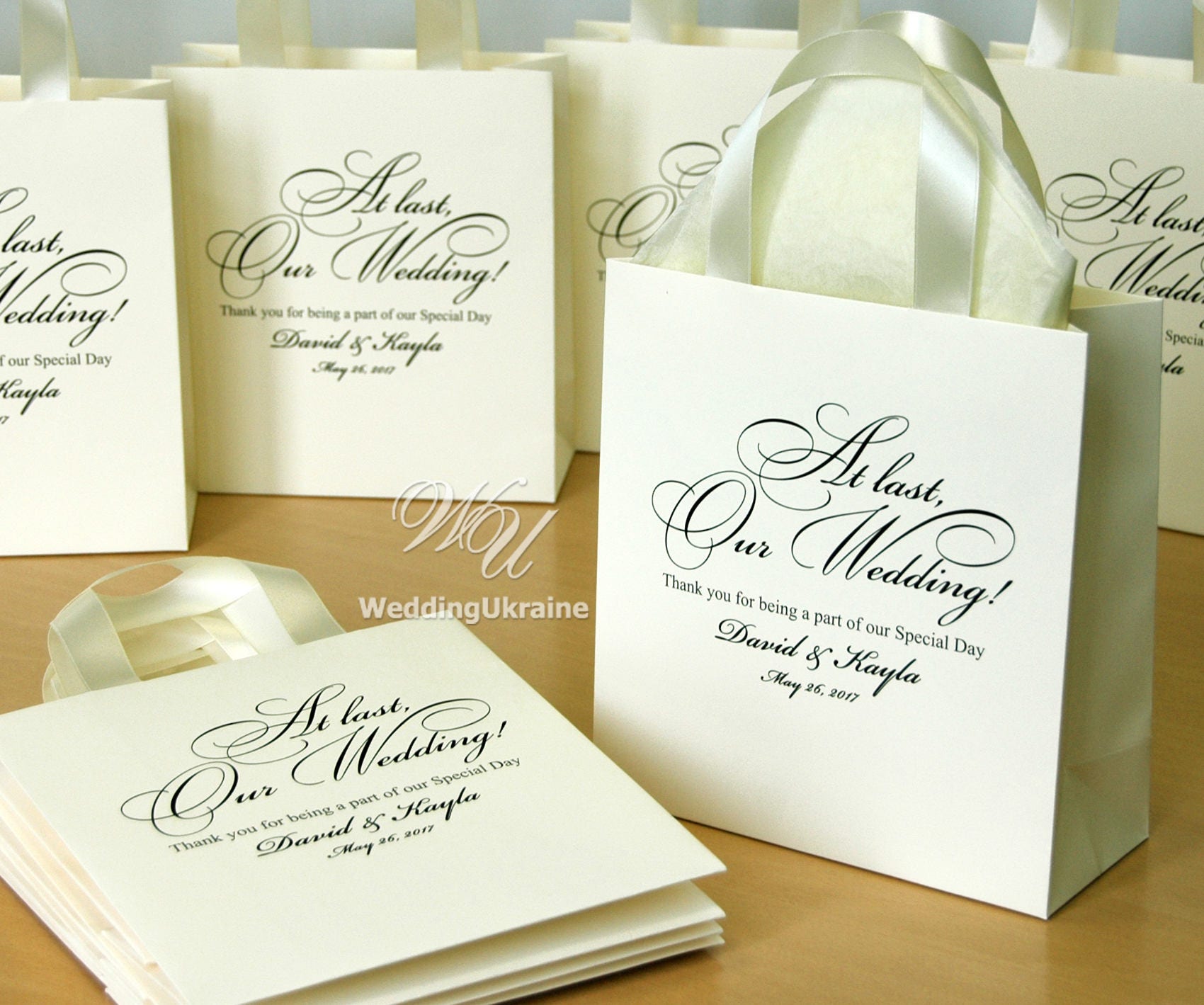 30 Wedding Welcome Bags for Guests With Satin Ribbon and Your | Etsy