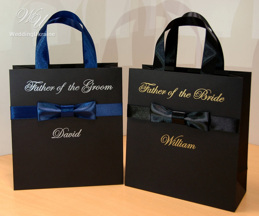 Personalized Man Gift Ideas -elegant Groomsmen Gift Bags With Male ...