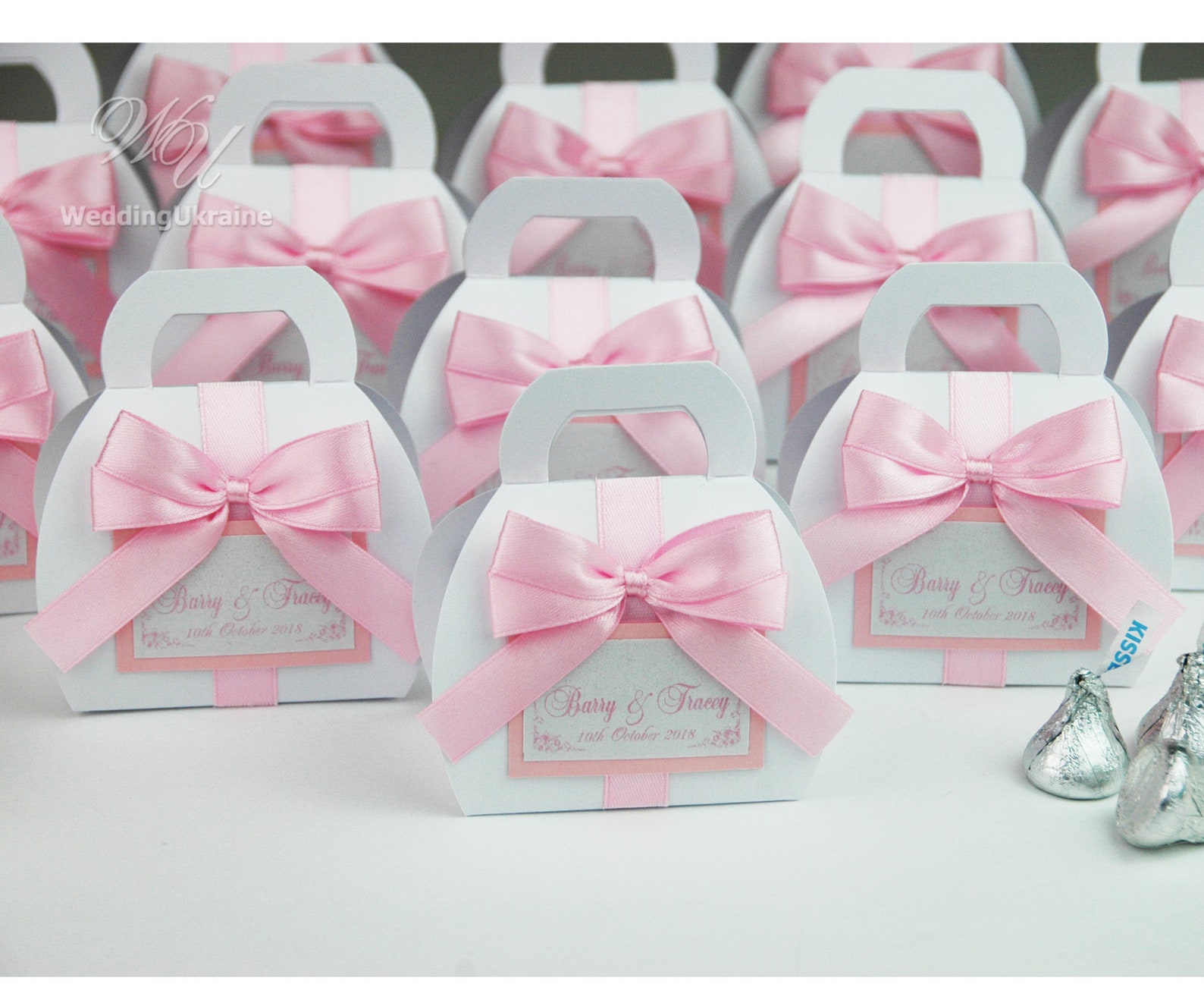 Light Pink Wedding Bonbonniere Elegant Favor Candy Boxes With | Etsy