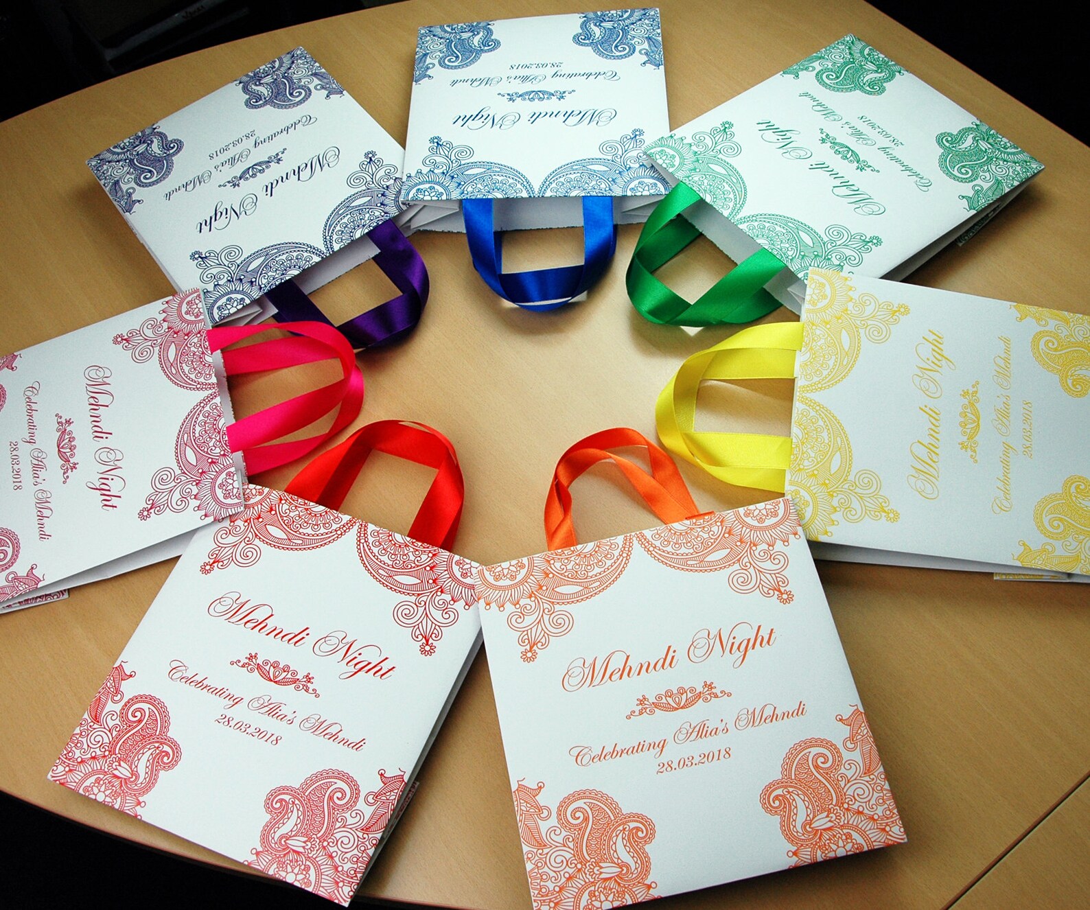 25 Mendhi & Sangeet Night Gift Bags With Royal Blue Satin - Etsy