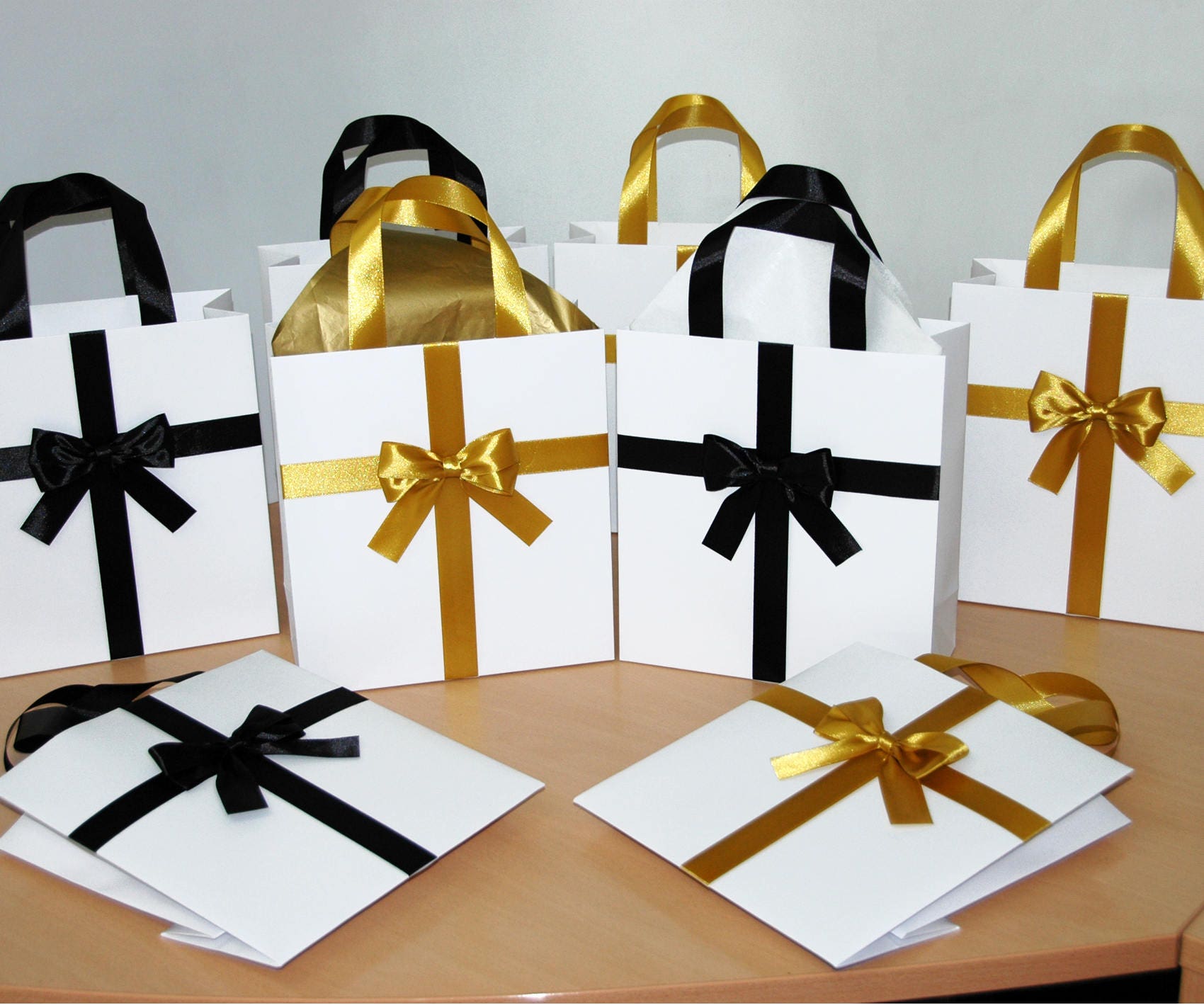 Elegant Holiday Gift Bag With Satin Ribbon and Bow - Any Color of ...
