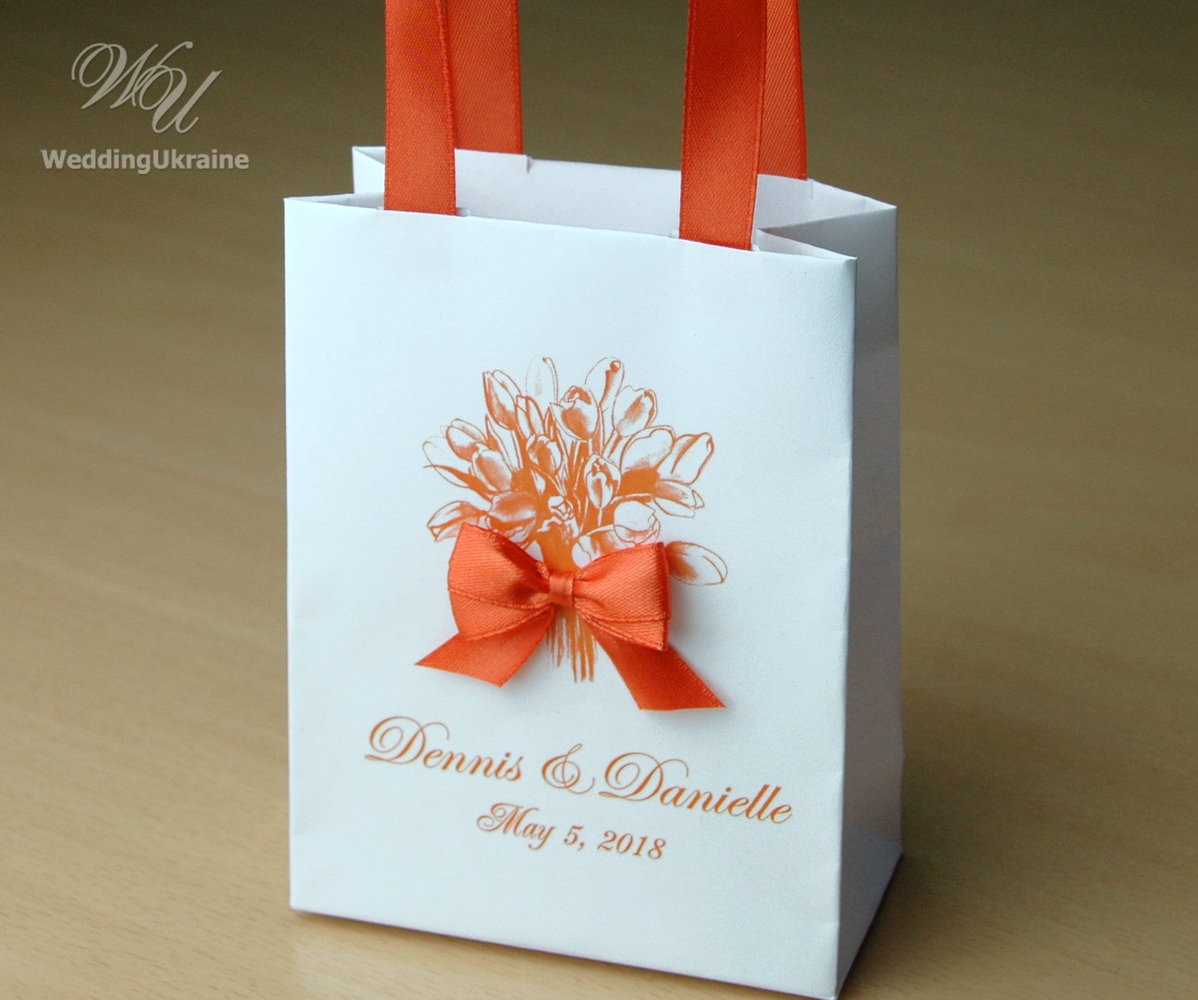 Elegant Wedding Bags with satin ribbon handles bow and your | Etsy