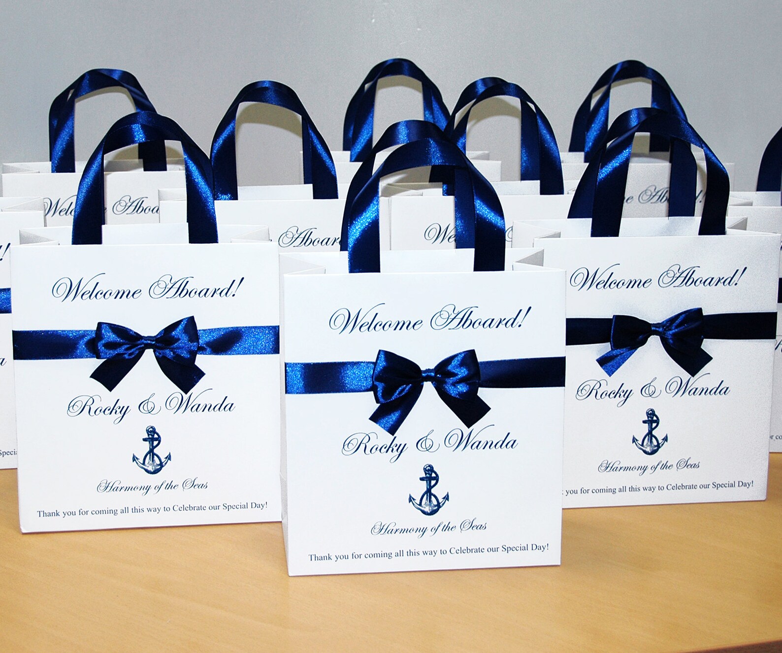 25 Welcome Aboard Wedding Welcome Bags With Satin Ribbon | Etsy