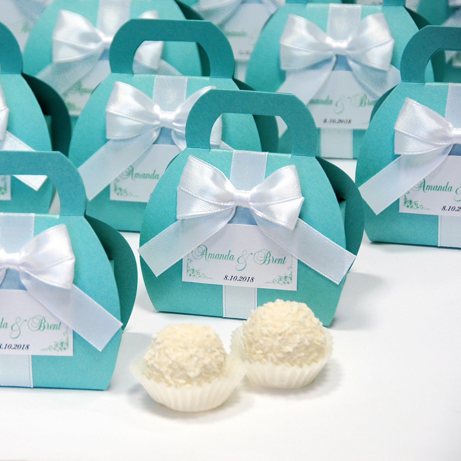 Black & Gold Wedding Favor Gift Box With Satin Ribbon Bow and - Etsy