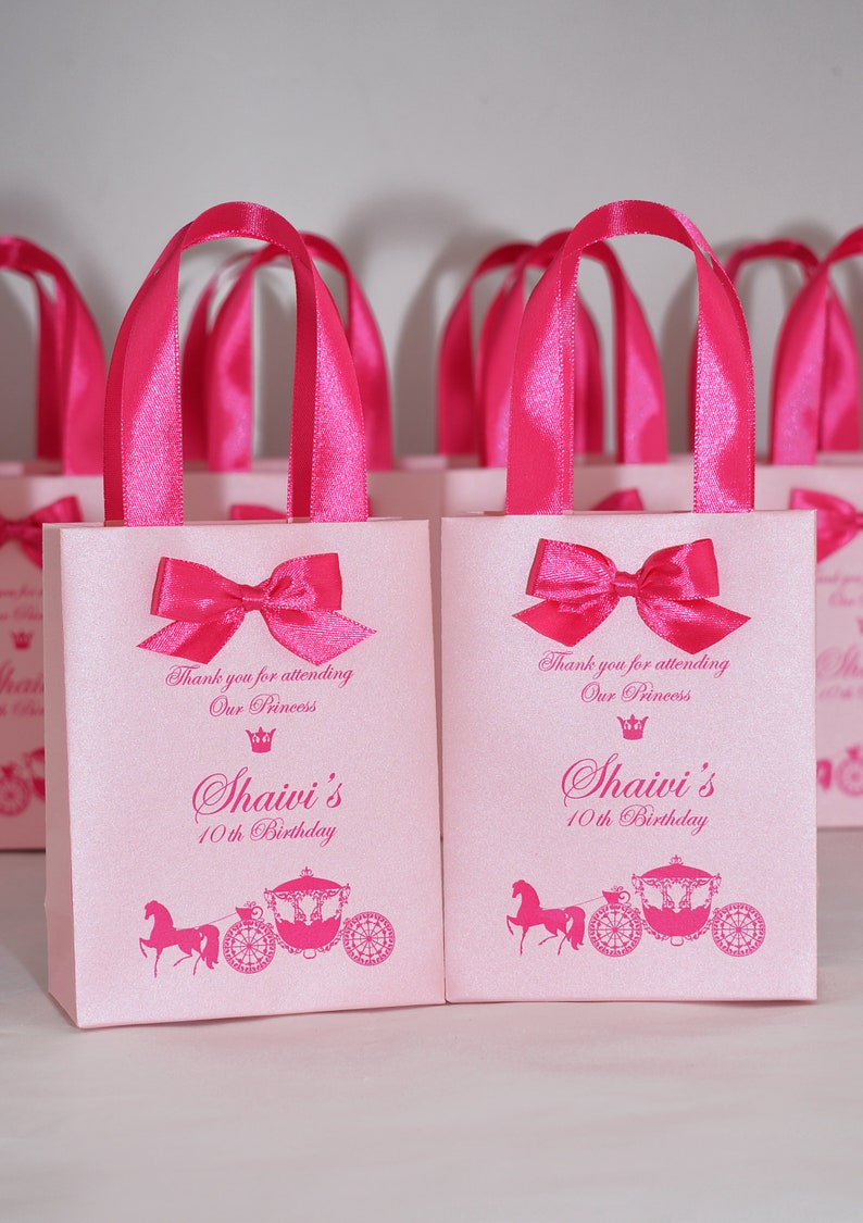 Elegant Pink Birthday Gift Bags for Party Favor for Guests - Etsy