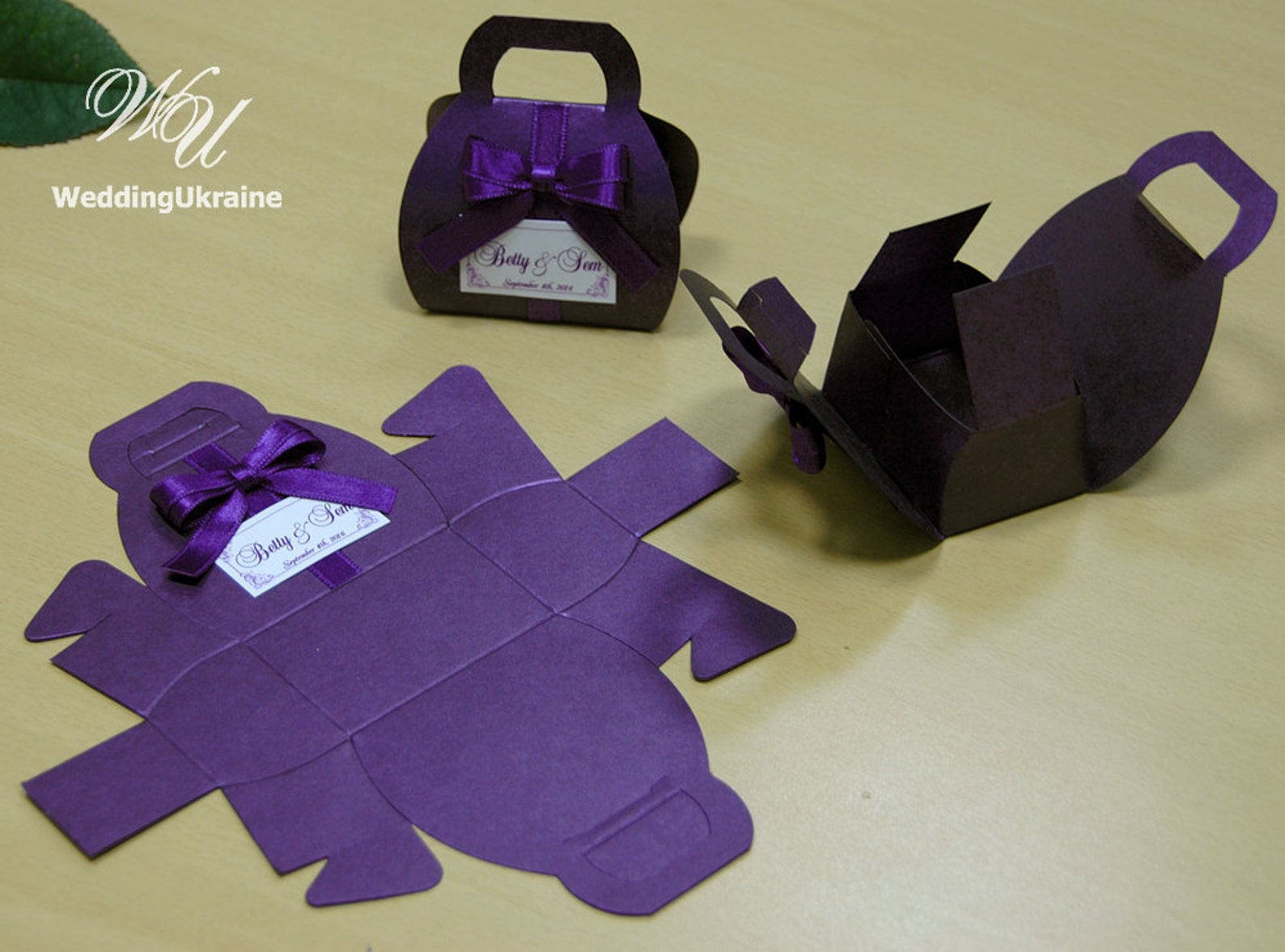 Purple Wedding Favors Boxes for Guests - Elegant Bonbonniere - Custom ...
