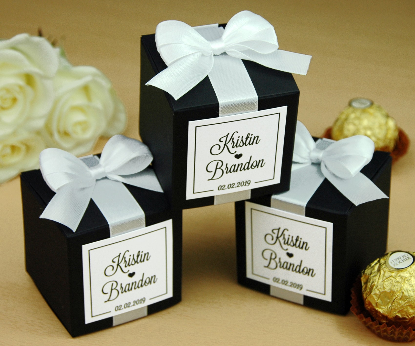 Navy Blue Wedding Favor Boxes for Guests. Elegant Wedding | Etsy