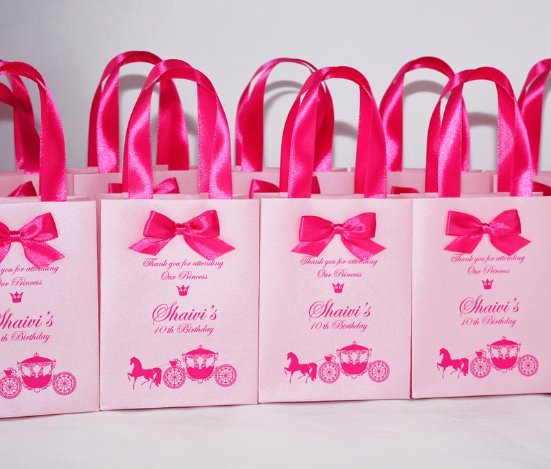 Elegant Pink Birthday Gift Bags for Party Favor for Guests, Thank Your ...
