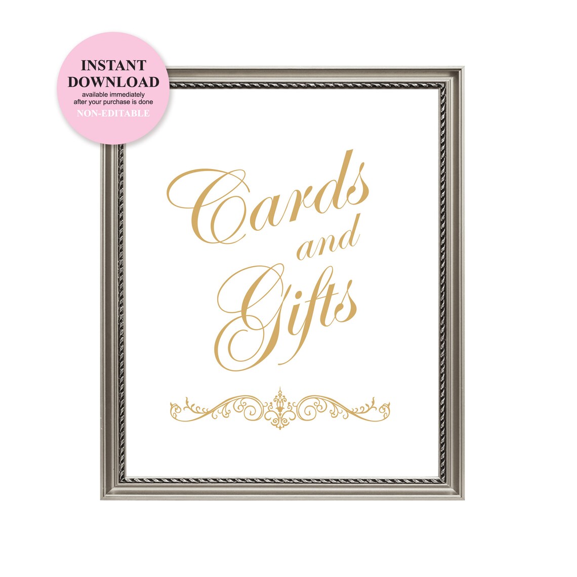 Gold Cards & Gifts Sign Template Modern Calligraphy Wedding - Etsy