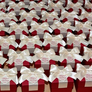 Burgundy Wedding Bonbonniere, Wedding Favor Boxes With Wine Burgundy ...