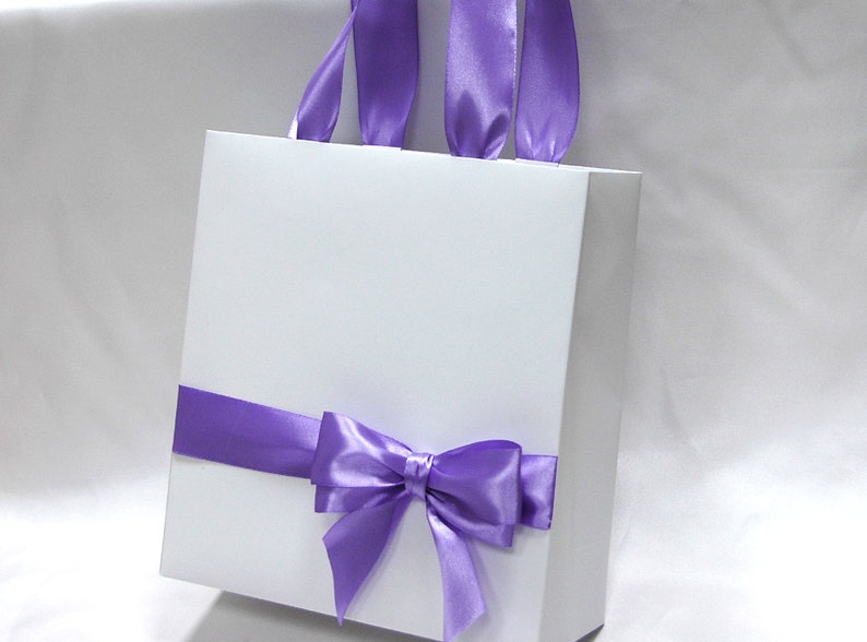 20 Gift Paper Bags With Satin Ribbon Handles and Big Bow - Elegant ...