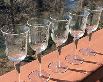 Vintage wine glasses | Etsy