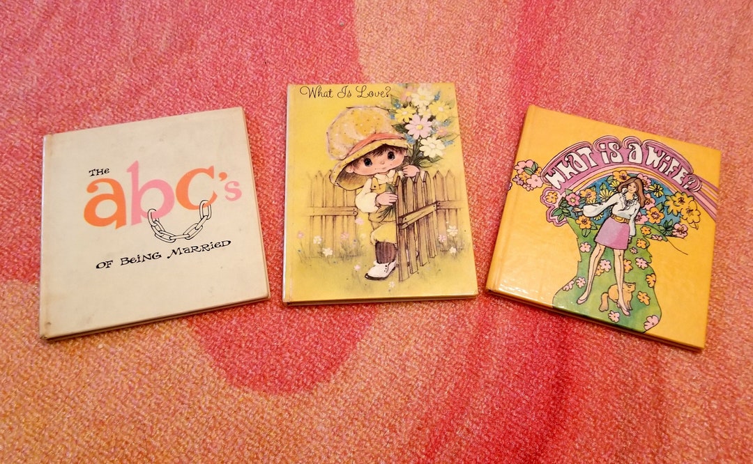 Set of Three 60s and 70s Love and Marriage Themed Miniature Hardback ...