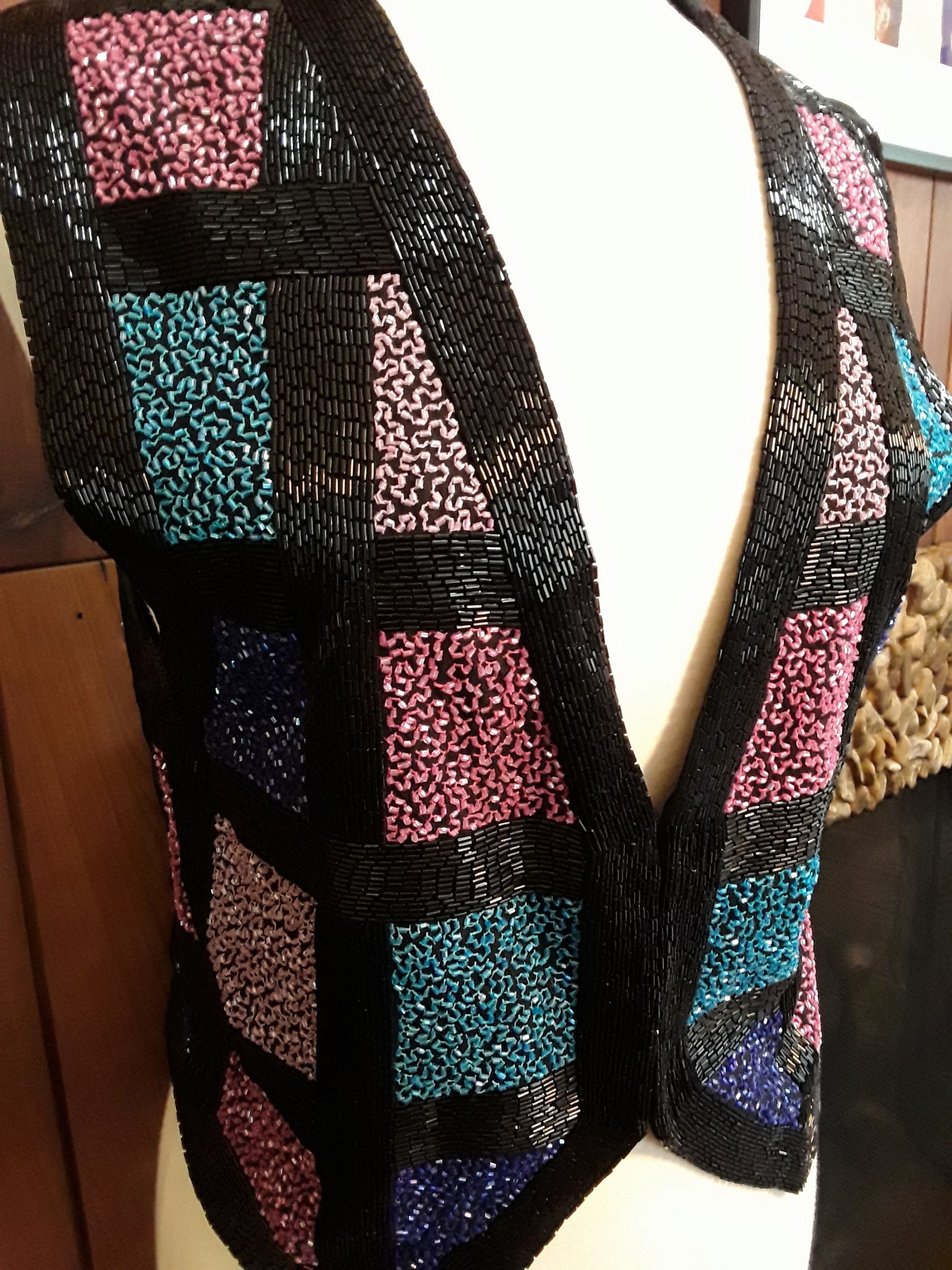 Heavily Beaded Squares Vest by Candlelight by Jainson's International ...