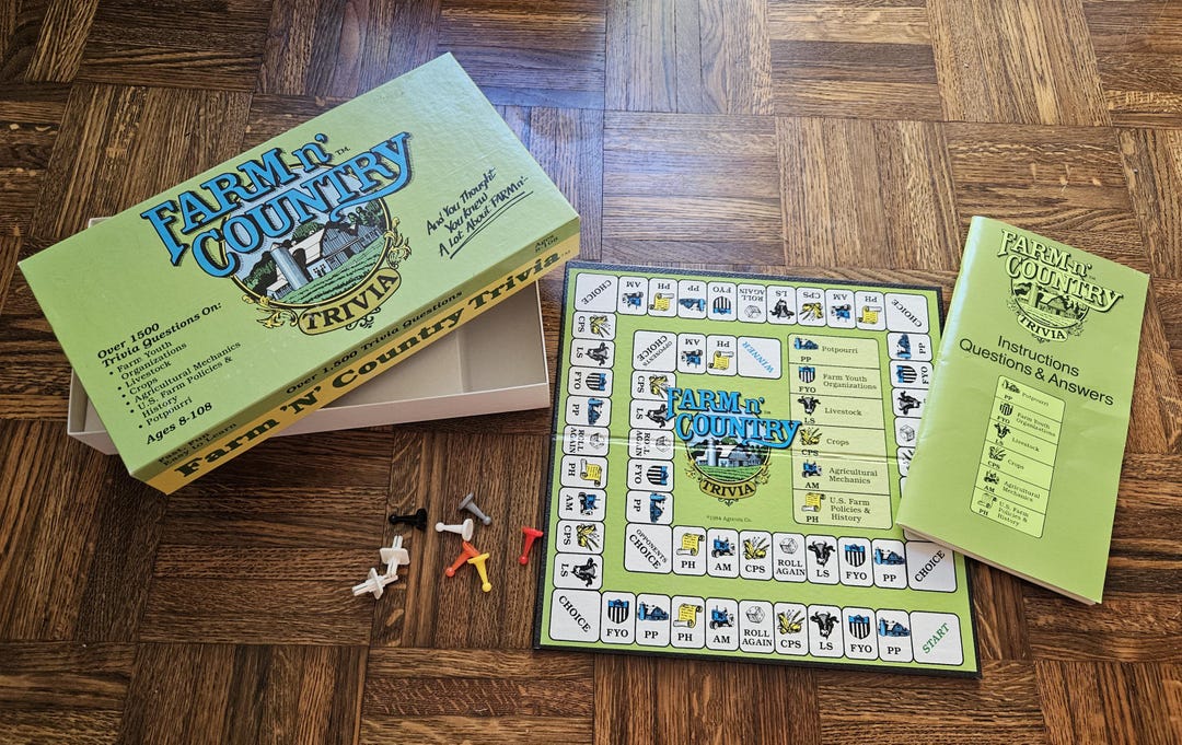Farm N' Country Trivia Game by Agricola Co., 1984 - Etsy