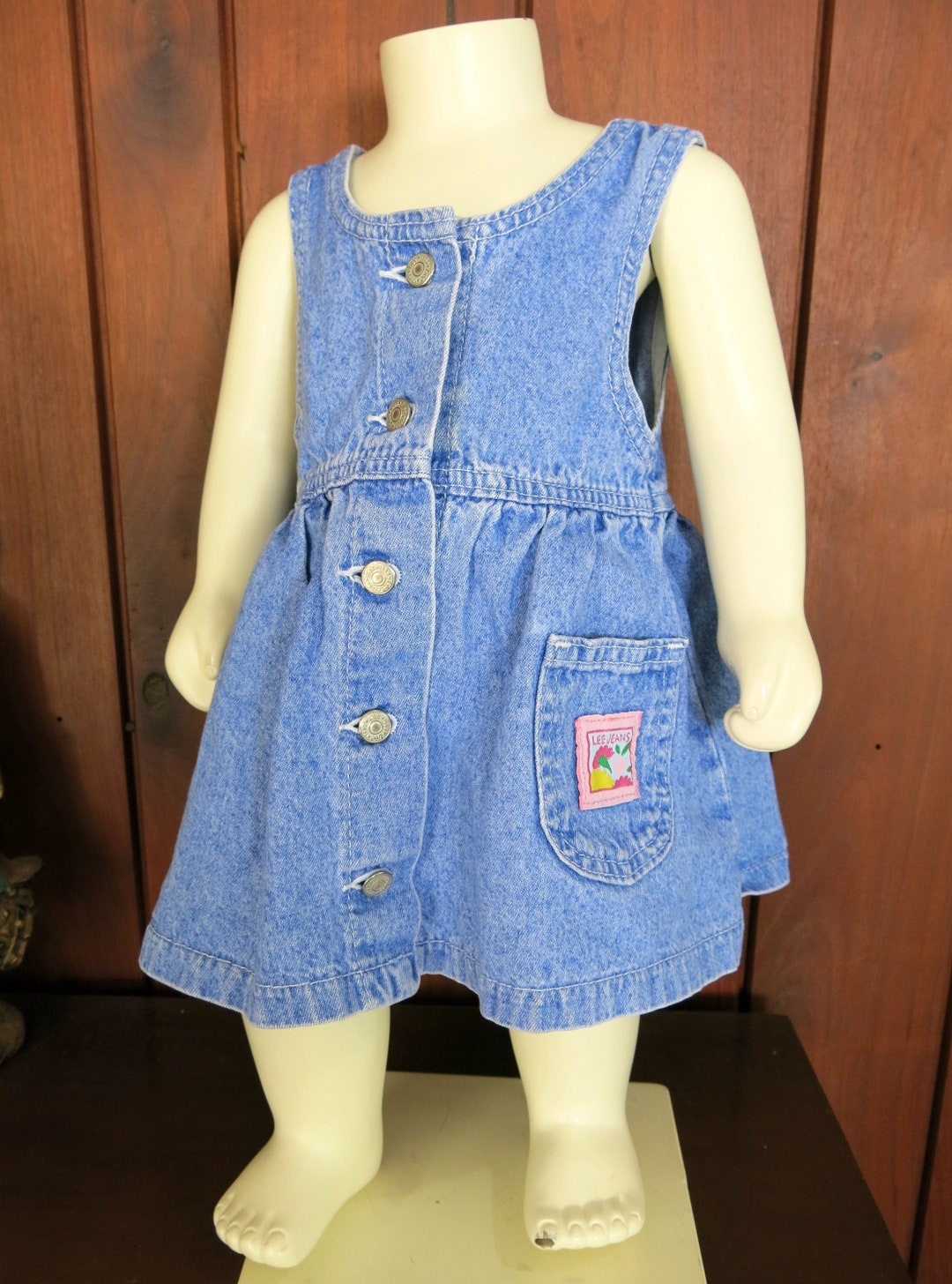Plain Throwback Denim Baby Blue Jean Dress With One Pocket by - Etsy