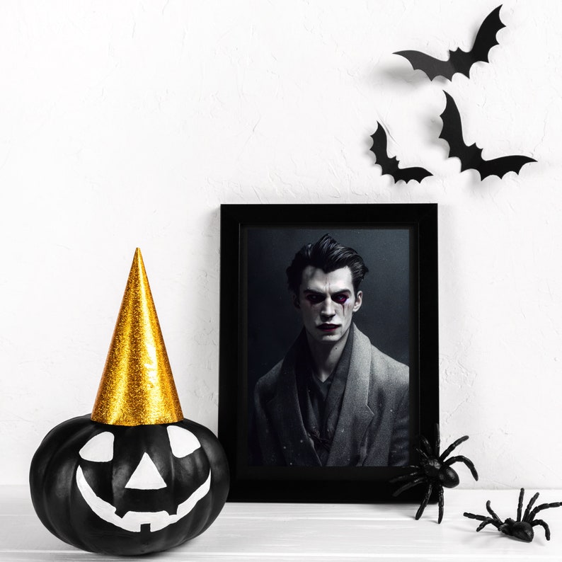 Surreal Halloween Vampire Fine Art Print Vintage Halloween Ai - Etsy