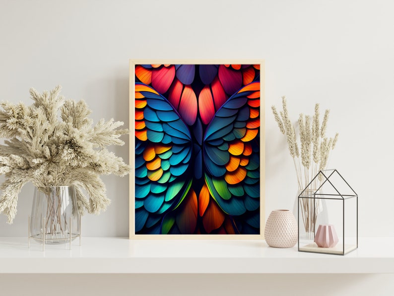 Abstract Butterfly Wing Digital Wall Art - Etsy