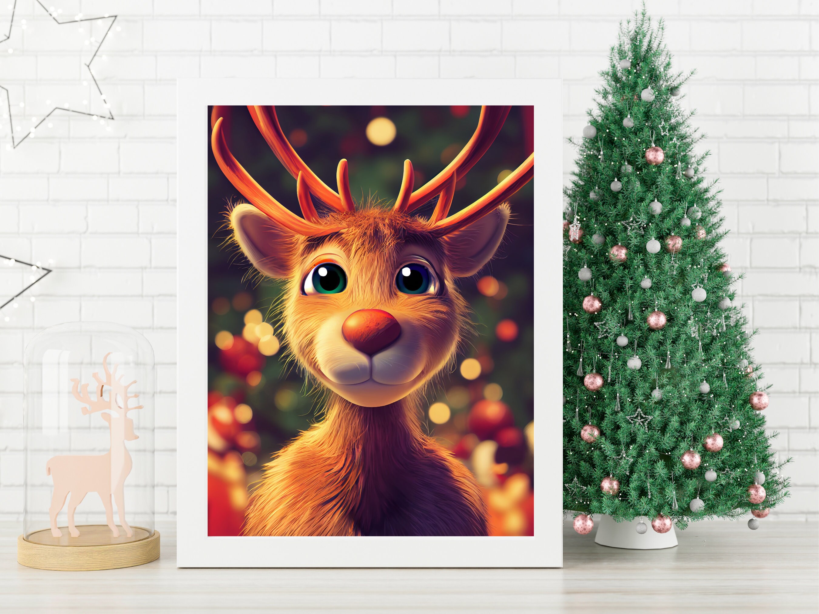 Rudolph Christmas Digital Print, Rudolph the Red Nosed Reindeer Wall ...
