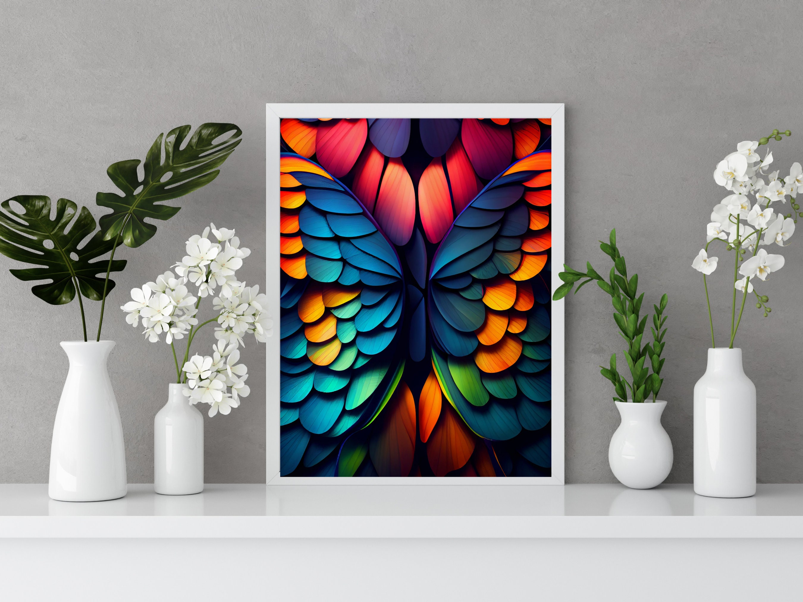 Abstract Butterfly Wing Digital Wall Art - Etsy