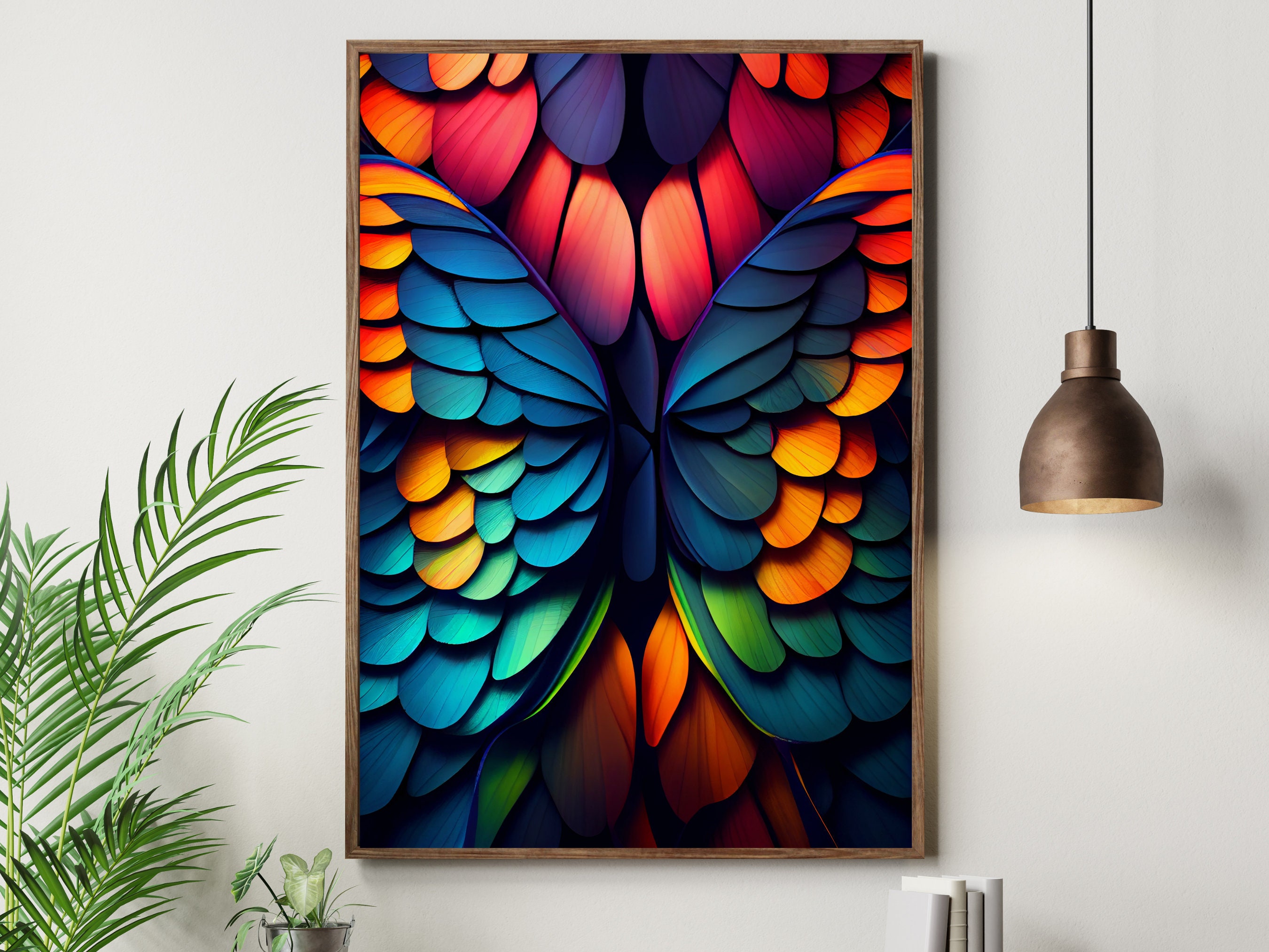 Abstract Butterfly Wing Digital Wall Art - Etsy