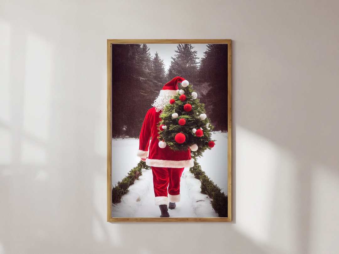 Christmas Art Print, Santa Art Print, Santa Digital Download, Santa ...