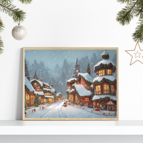 Christmas Village Map North Pole Map Christmas Wall Art - Etsy