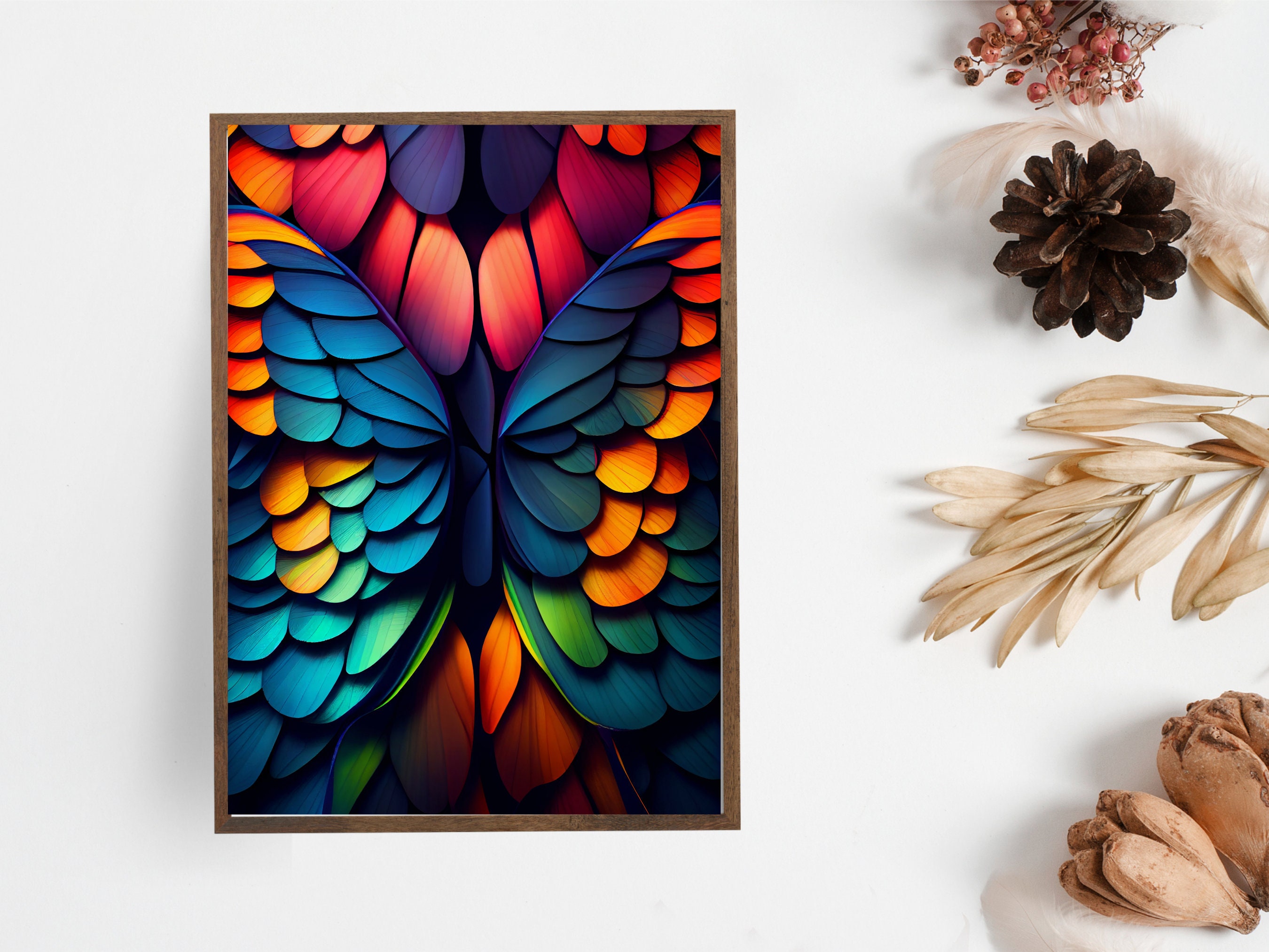 Abstract Butterfly Wing Digital Wall Art - Etsy