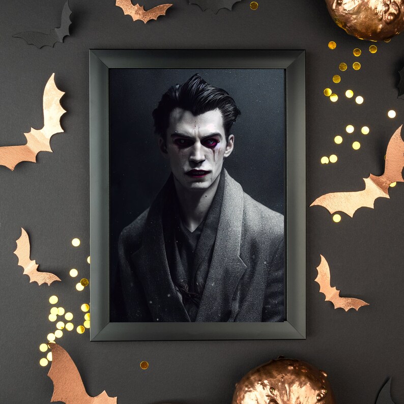 Surreal Halloween Vampire Fine Art Print Vintage Halloween Ai - Etsy
