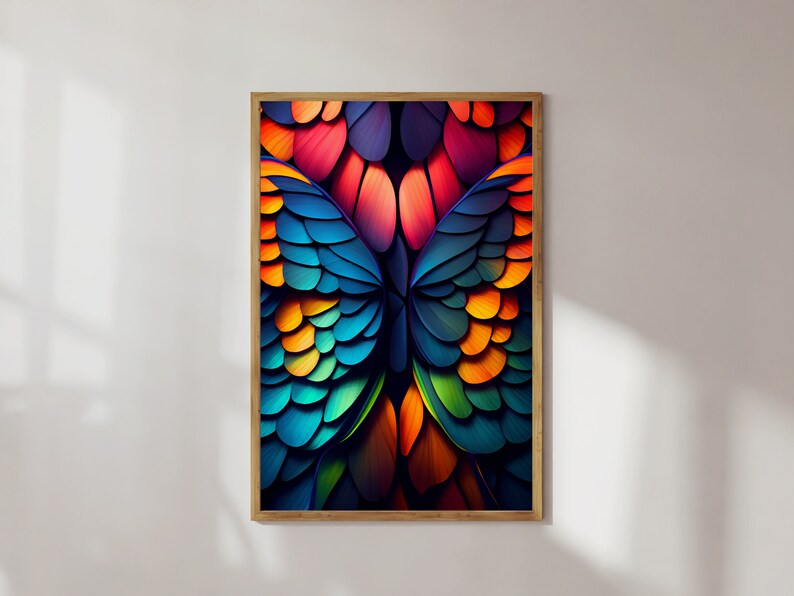Abstract Butterfly Wing Digital Wall Art - Etsy