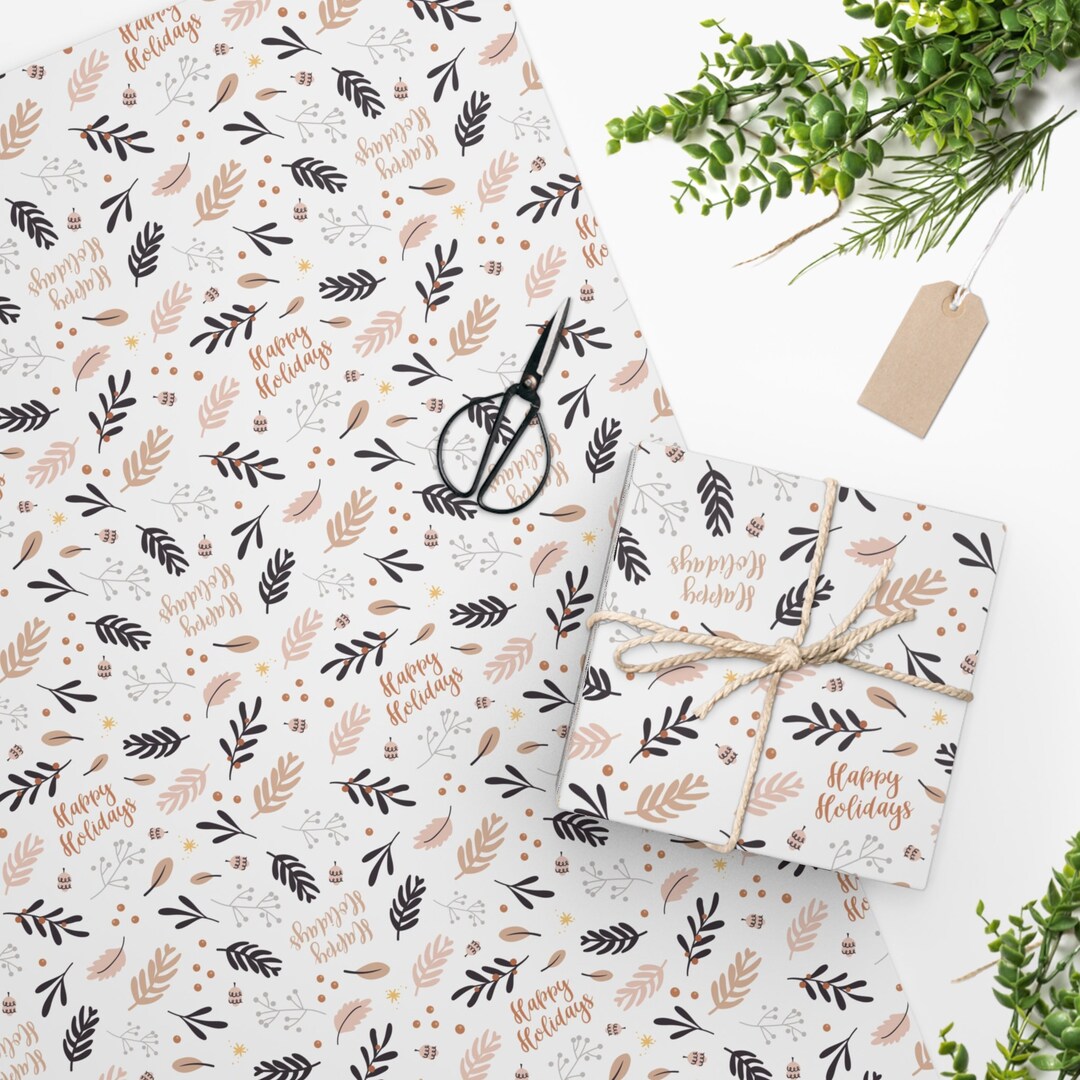 Happy Holiday Wrapping Paper, Christmas Wrapping Paper, Gift Wrap ...