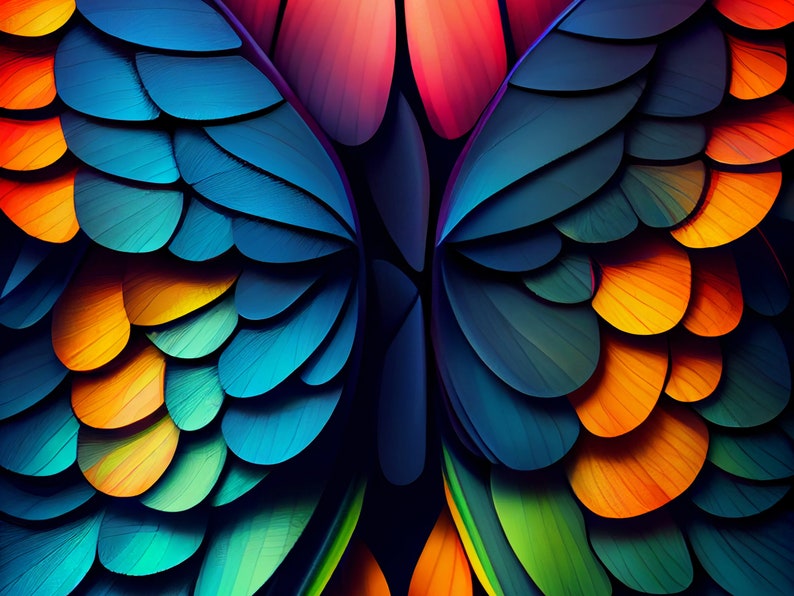 Abstract Butterfly Wing Digital Wall Art - Etsy