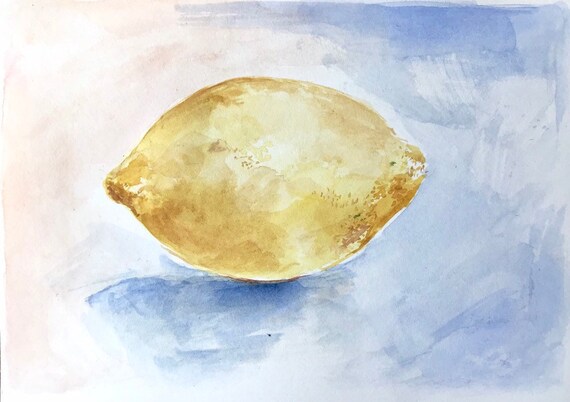 Original Art Lemon Art Watercolor Art Original Lemon Art | Etsy