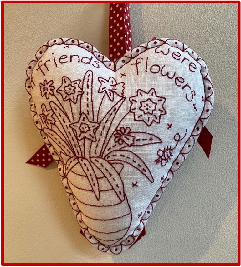 Dandelion Designs by Mandy Shaw Redwork Hanging Heart - If Friends Were ...
