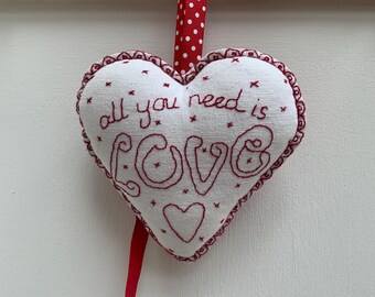 Dandelion Designs by Mandy Shaw Redwork Hanging Heart - If Friends Were ...