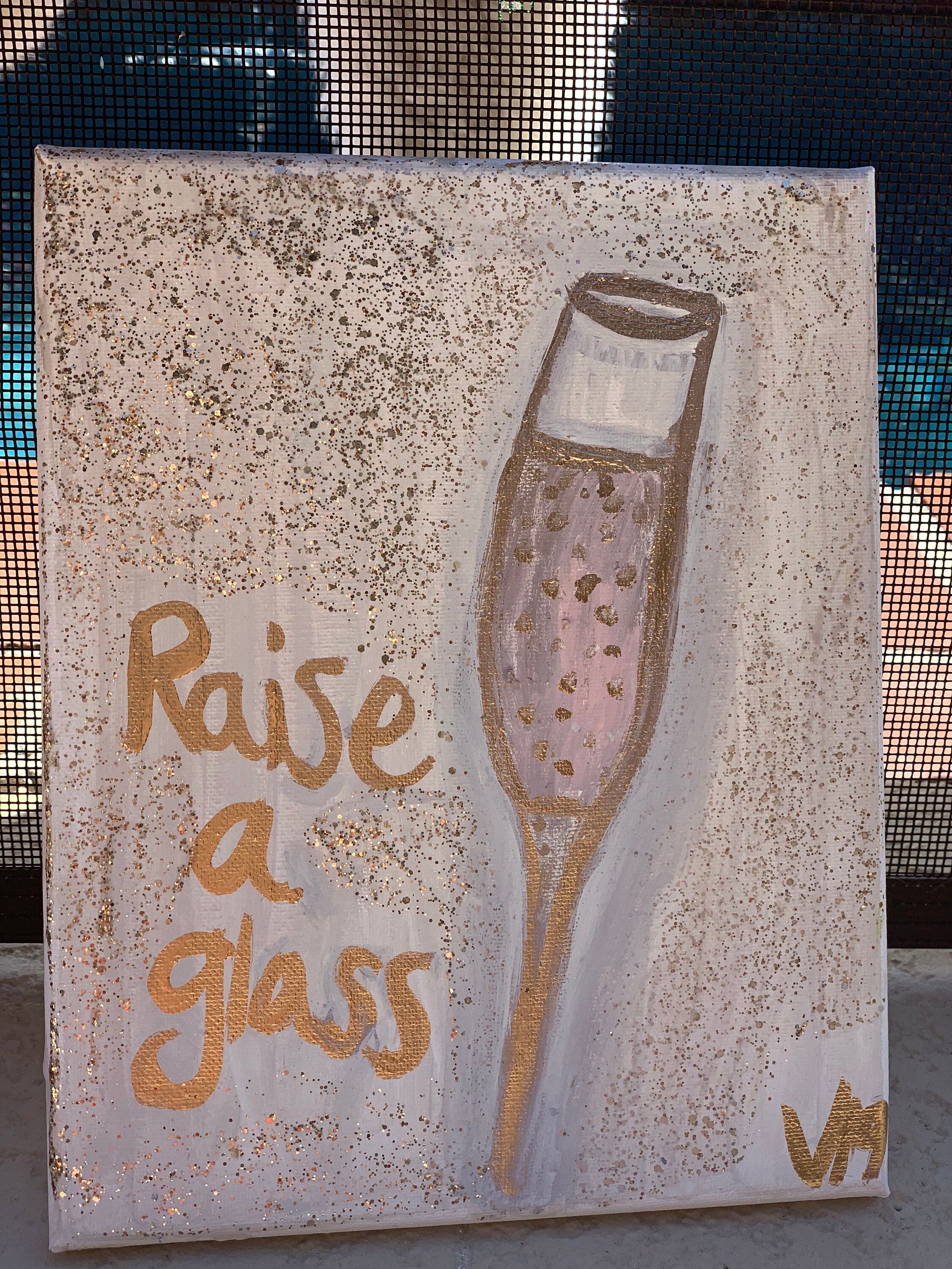 Champagne Toast Acrylic Painting - Etsy