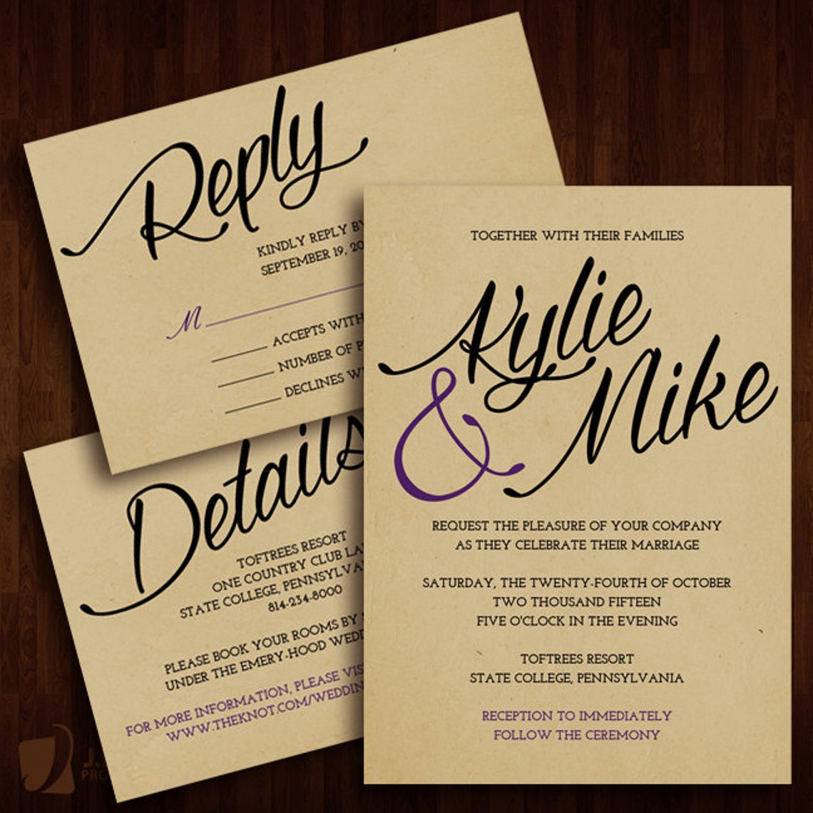 Craft Styled Wedding Invitations With Simple and Casual Design - Etsy