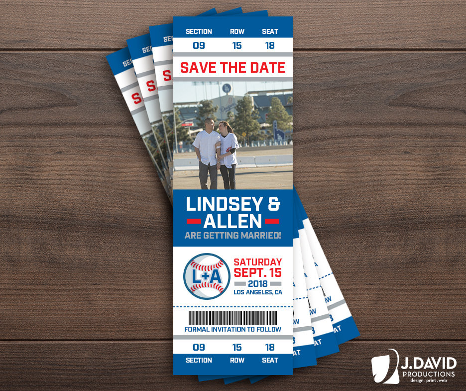 Baseball Fan Favorite Sports Ticket Custom Invitation Save | Etsy