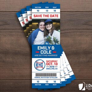 Baseball Fan Favorite Sports Ticket, Custom Invitation, Save the Date ...