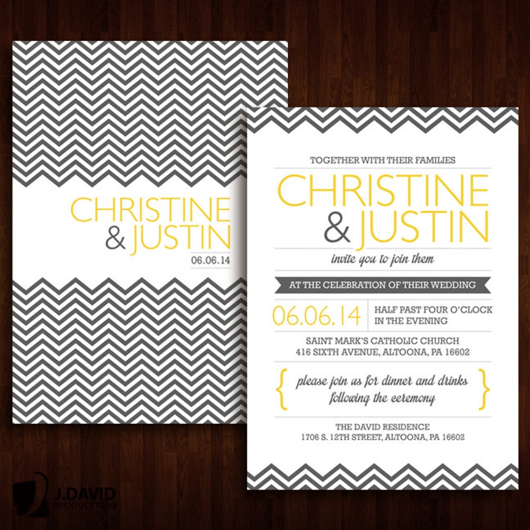Casual, Contemporary and Fun Wedding Invitation - Etsy