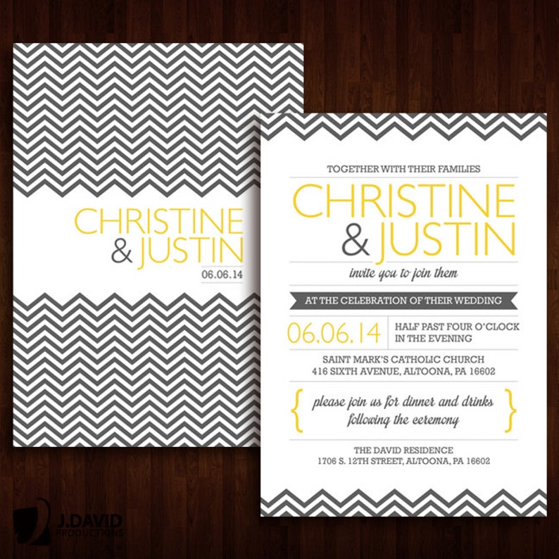 Casual Contemporary and Fun Wedding Invitation | Etsy