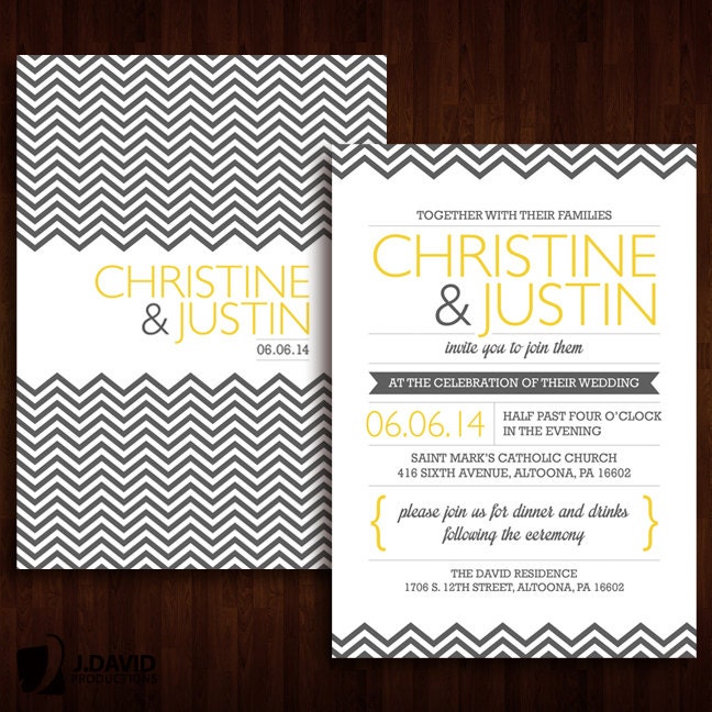 Casual Contemporary and Fun Wedding Invitation | Etsy