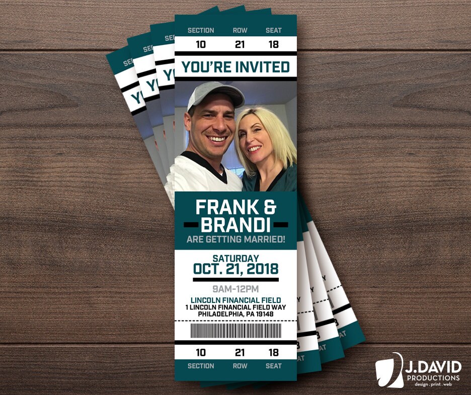Football Fan Favorite Sports Ticket Custom Invitation Save - Etsy