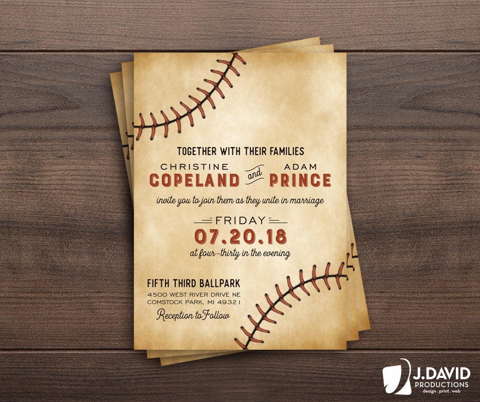 Baseball Wedding Invitation - Etsy