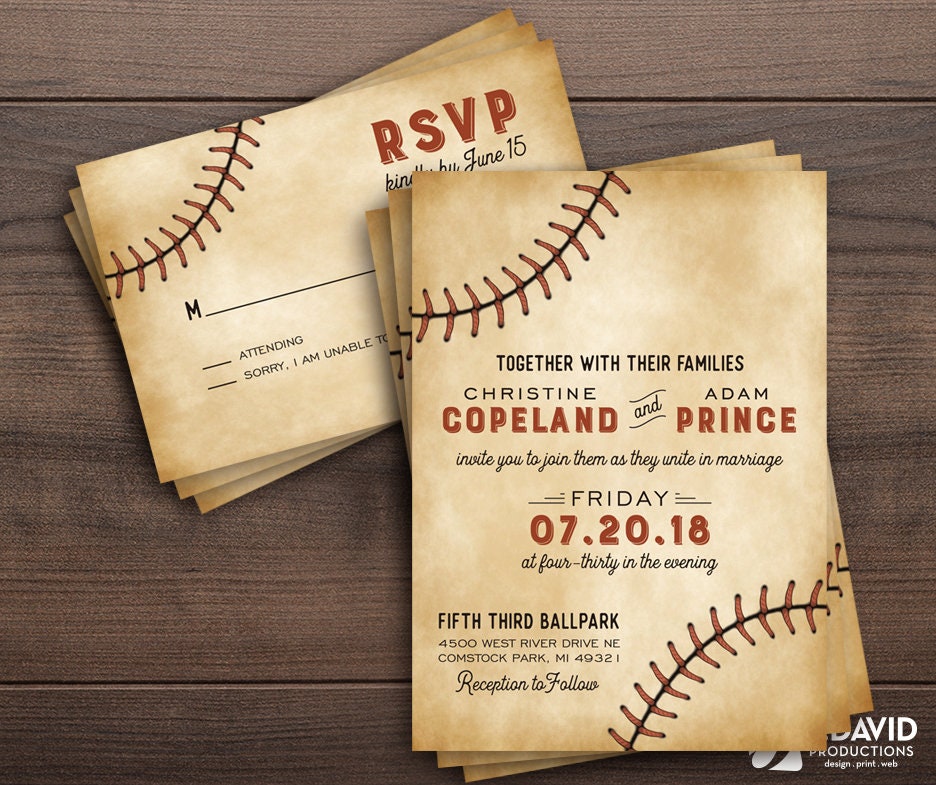 Baseball Wedding Invitation | Etsy