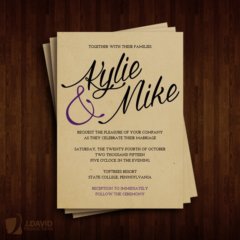 Craft Styled Wedding Invitations with Simple and Casual Design | Etsy