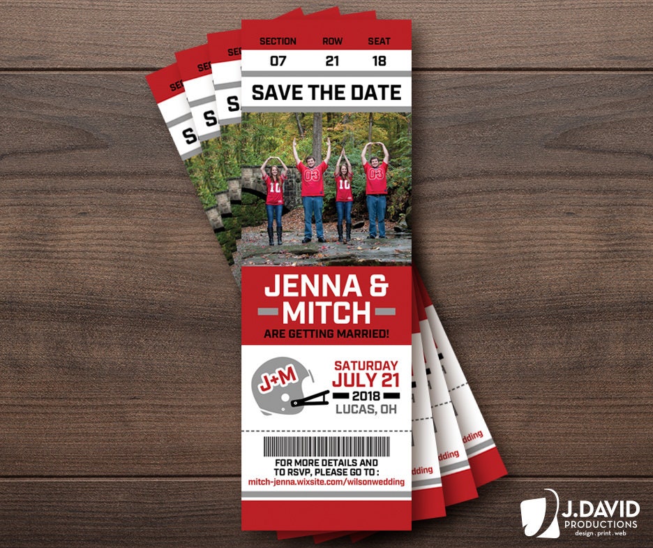 Football Fan Favorite Sports Ticket Custom Invitation Save - Etsy