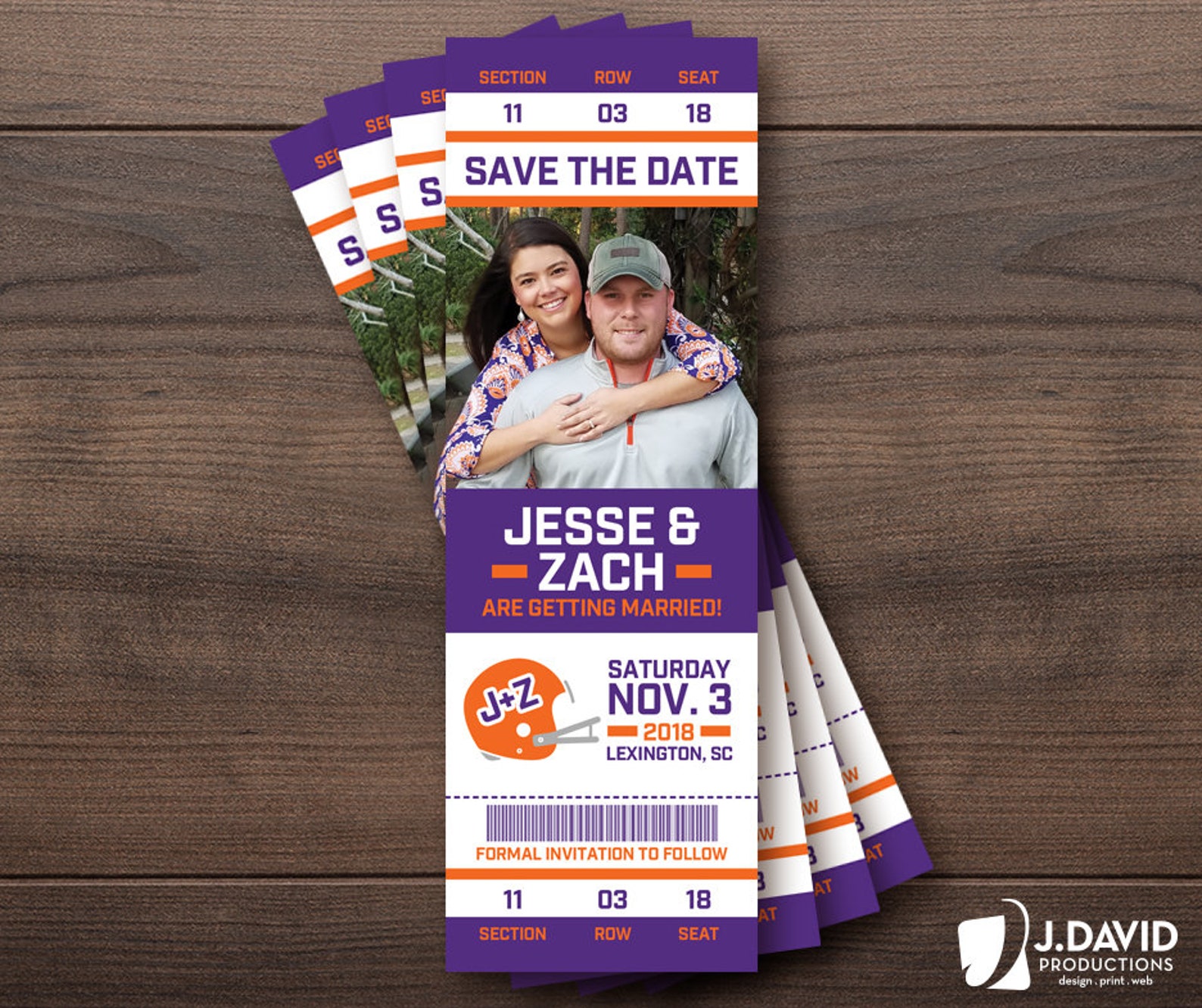 Football Fan Favorite Sports Ticket, Custom Invitation, Save the Date ...