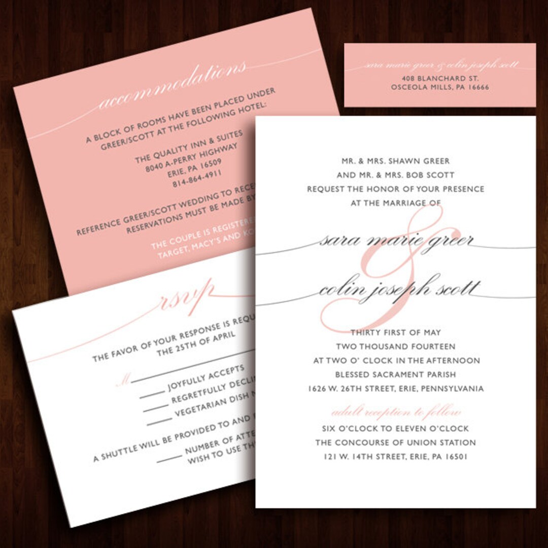 Simple, Elegant, Classy Wedding Invitations - Etsy